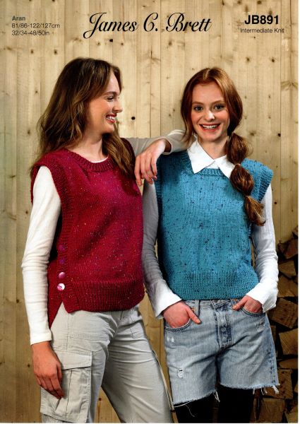 Cottontail Crafts - Knitting Pattern JB891 - Slipover in James C Brett ...