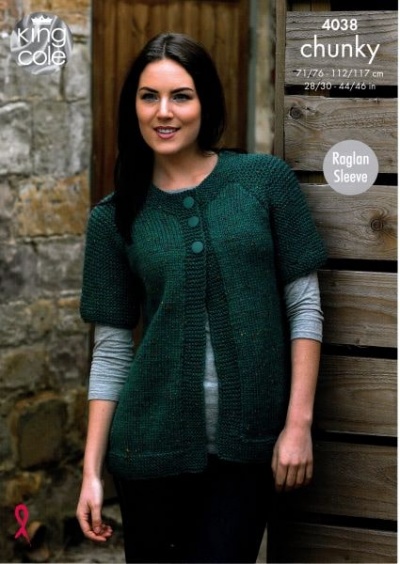 Cottontail Crafts - Knitting Pattern 4038 - Ladies Cardigan & Sweater ...