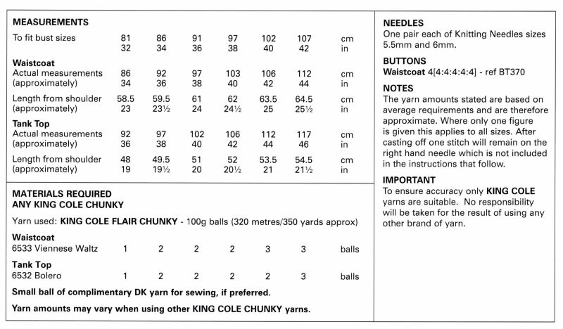 Cottontail Crafts - King Cole Knitting Pattern 6382