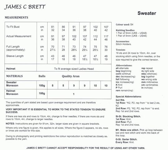 Cottontail Crafts - Knitting Pattern JB066 - James C Brett Monsoon Aran ...