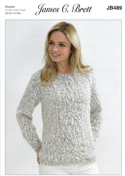 Cottontail Crafts - James C Brett Knitting Pattern JB489 - Ladies Sweater