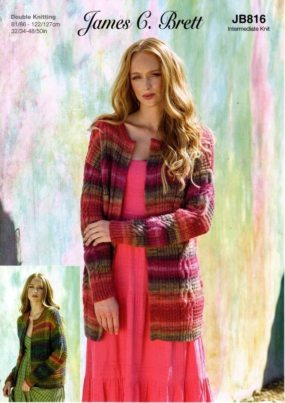 Cottontail Crafts - Knitting Pattern JB816 - Ladies Cardigan in James C ...
