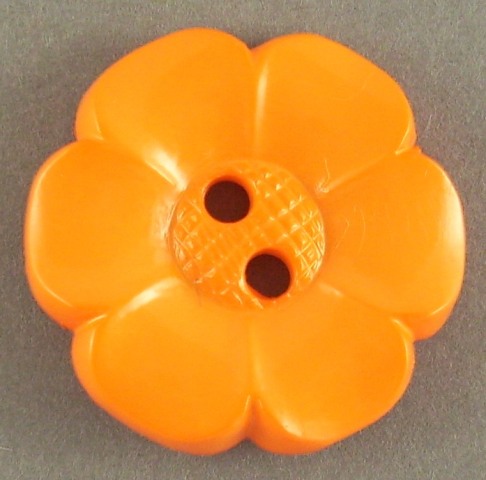 Cottontail Crafts - Flower Button - 22mm Diameter - Orange