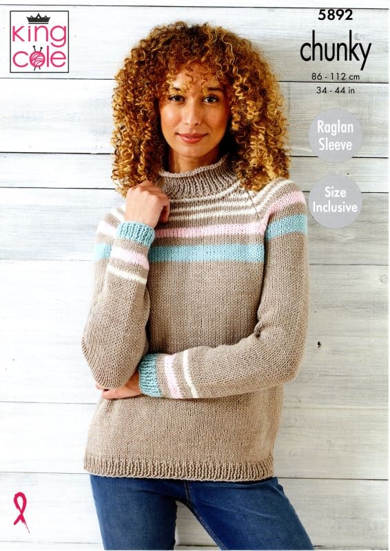 Cottontail Crafts - Knitting Pattern 5892 - Sweaters in King Cole ...
