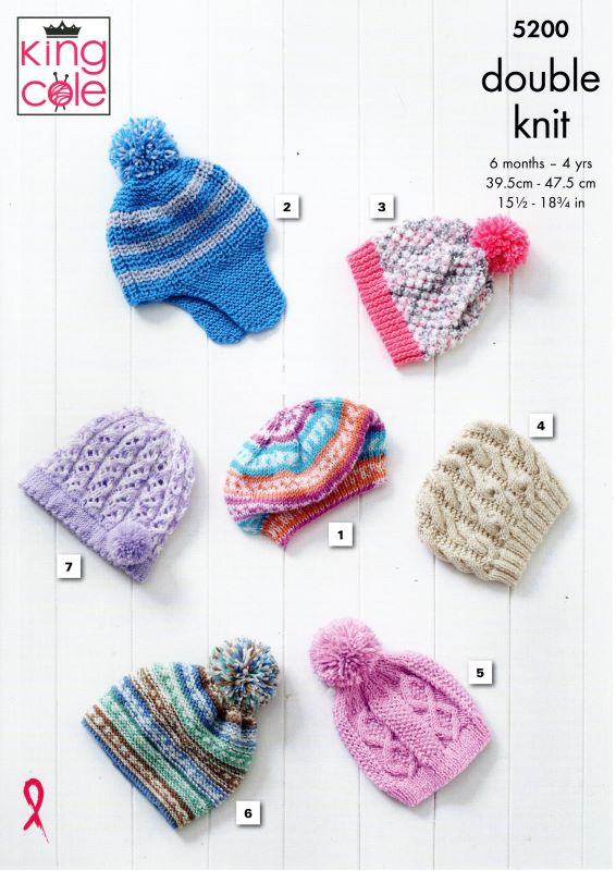 Cottontail Crafts - Knitting Pattern 5200 - A variety of Toddler's Hats ...
