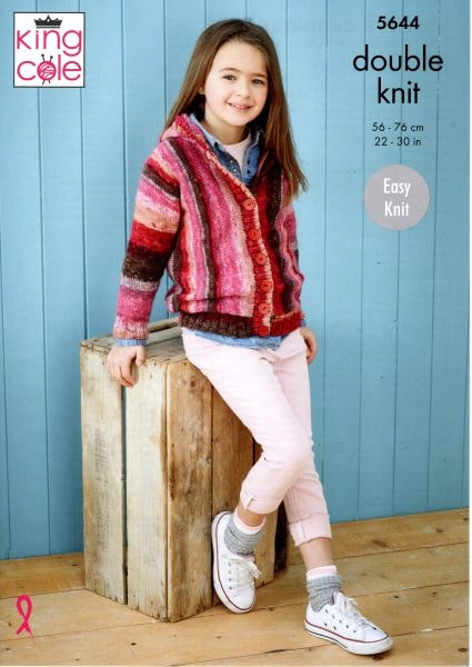 Cottontail Crafts - Knitting Pattern 5644 - Hoodie & Cardigan in King ...