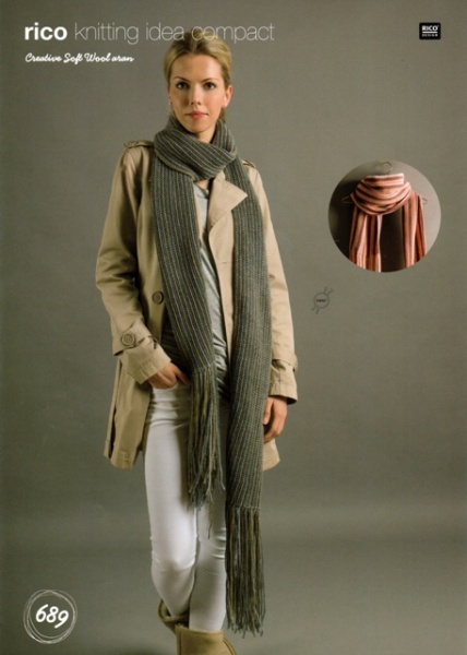 Cottontail Crafts - Knitting Pattern 689 - Ladies Scarves in Rico ...