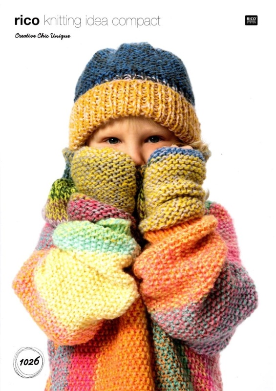 Cottontail Crafts - Rico Knitting Pattern 1026 - Child's Hat & Wrist ...