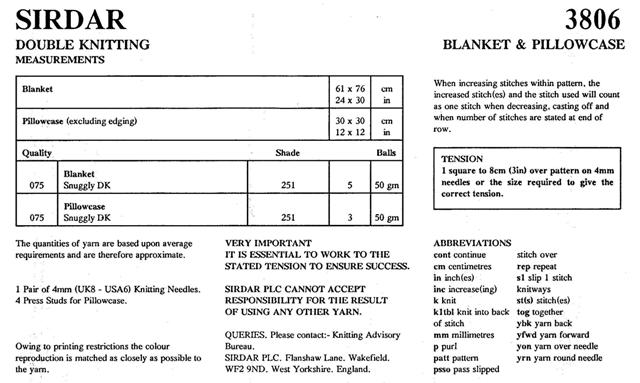 Cottontail Crafts - Knitting Pattern - Sirdar 3806 - DK