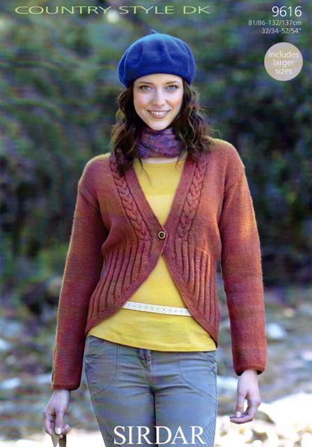 Cottontail Crafts - Knitting Pattern 9616 - Cardigan in Sirdar Country ...